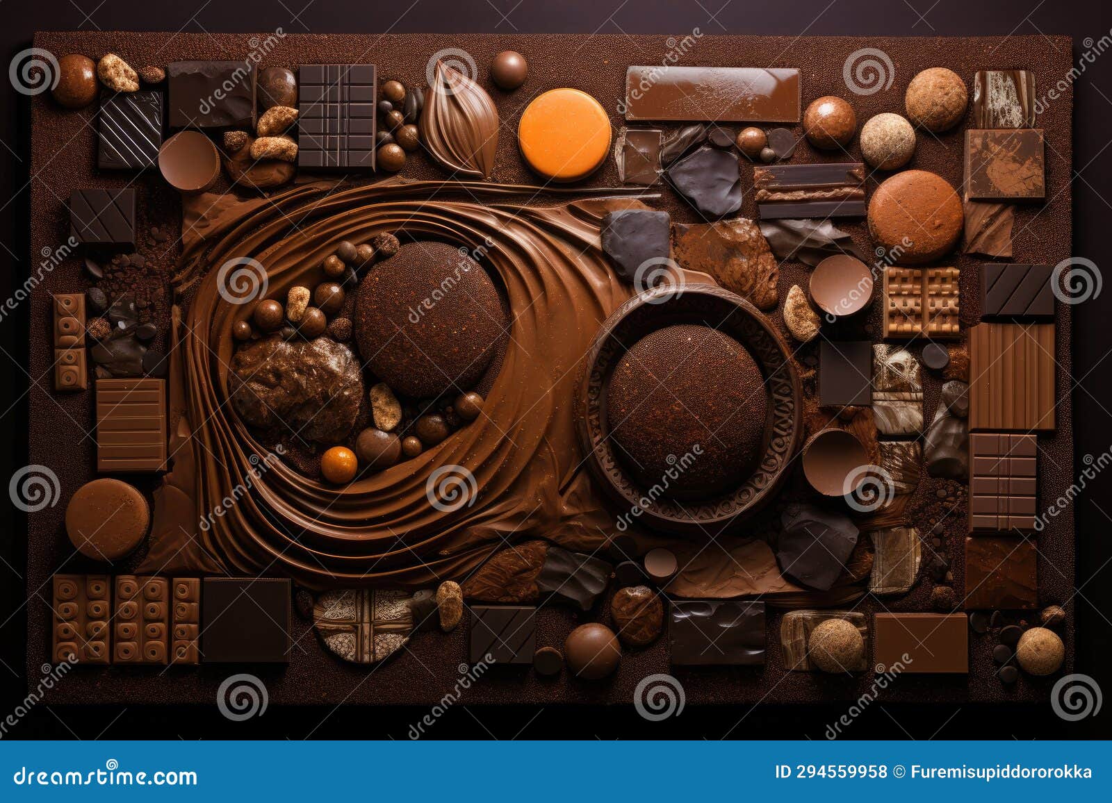 Chocolate Collage Using Chocolate Textures and Sweets Stock ...