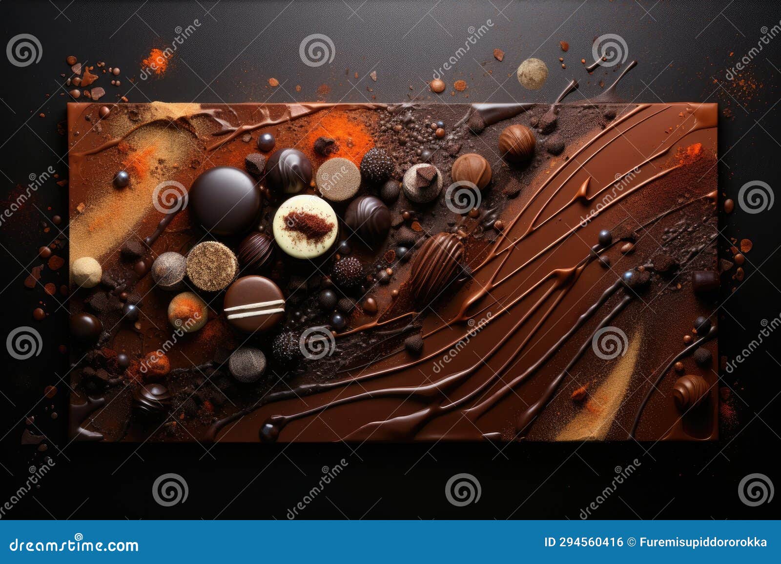Chocolate Collage Using Chocolate Textures and Sweets Stock ...