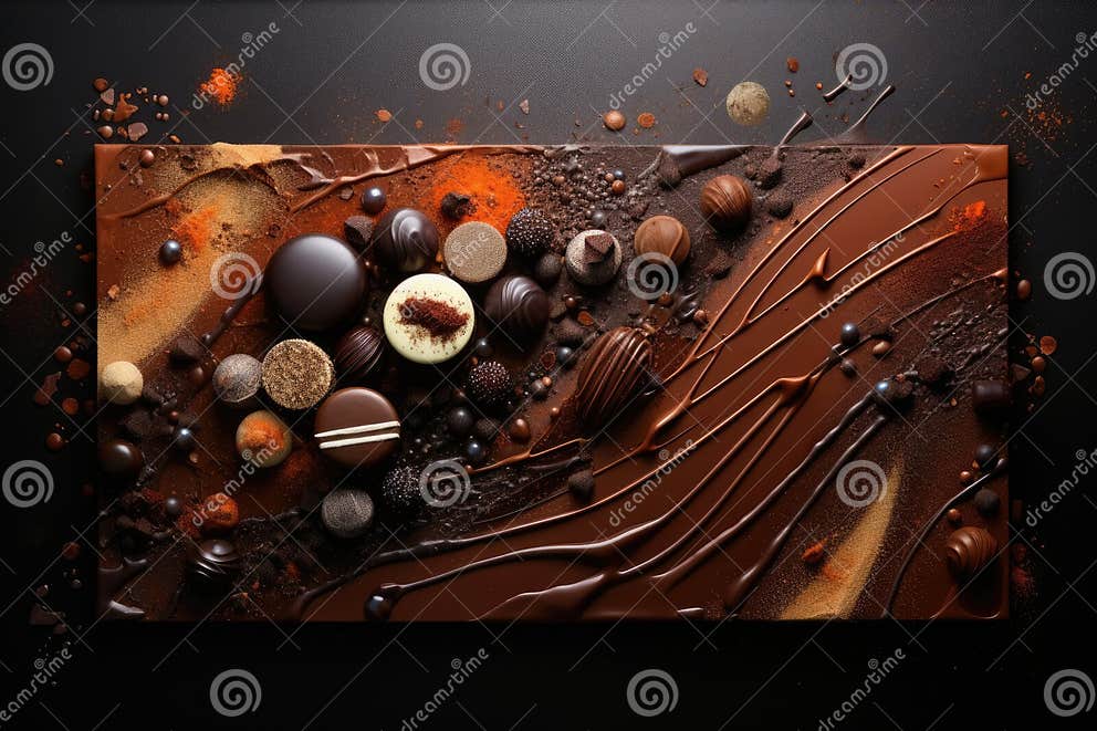 Chocolate Collage Using Chocolate Textures and Sweets Stock ...