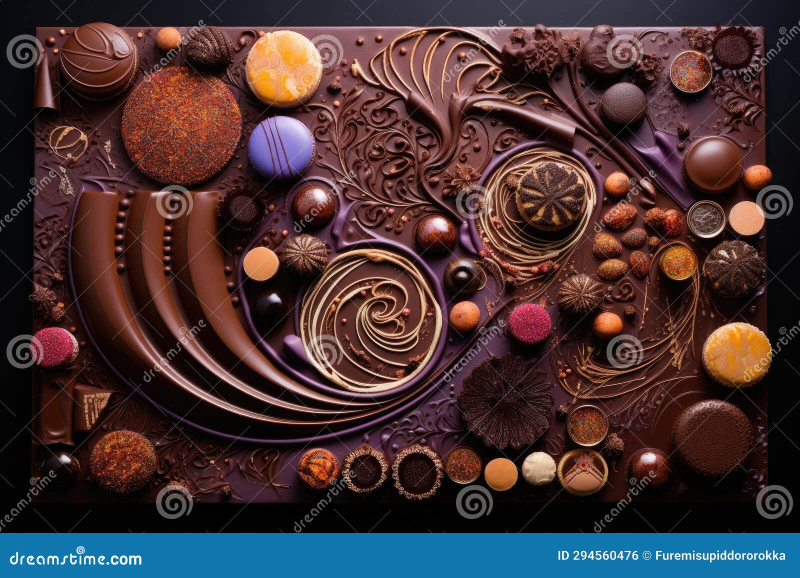 Chocolate Collage Using Chocolate Textures and Sweets Stock ...