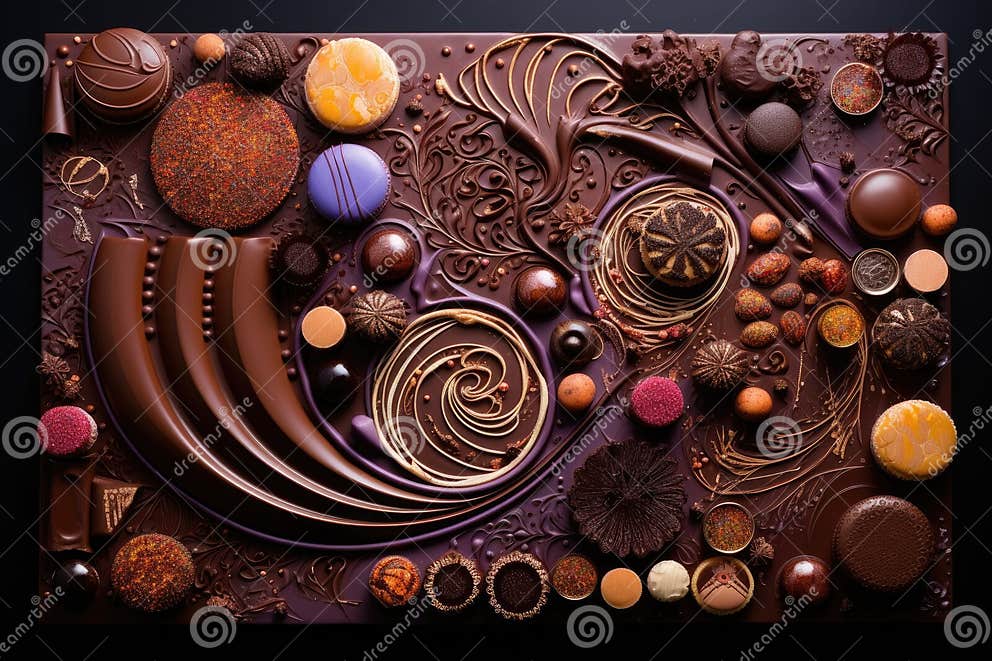 Chocolate Collage Using Chocolate Textures and Sweets Stock ...