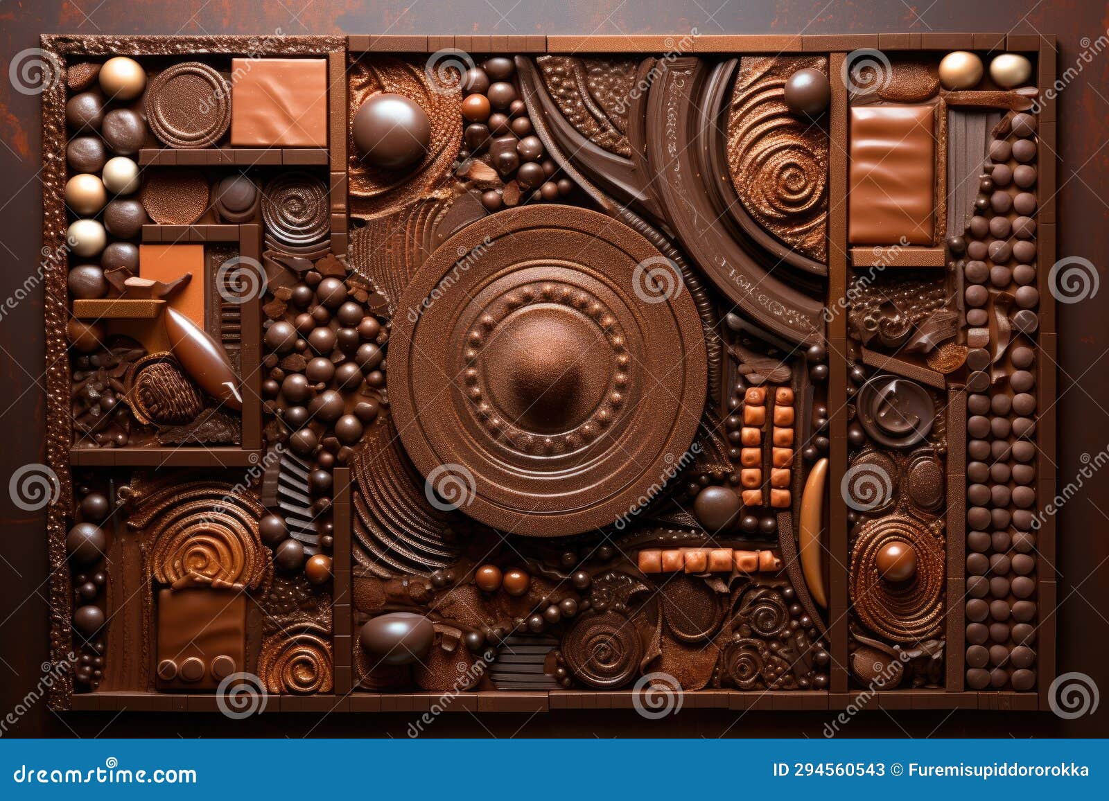 Chocolate Collage Using Chocolate Textures and Sweets Stock ...