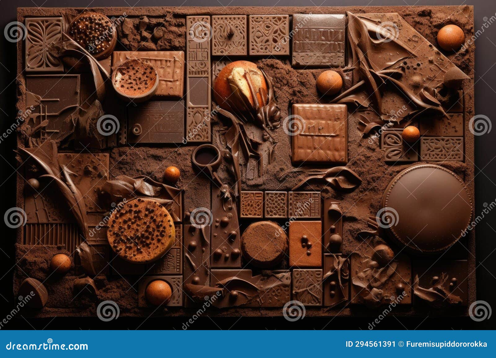 Chocolate Collage Using Chocolate Textures and Sweets Stock ...