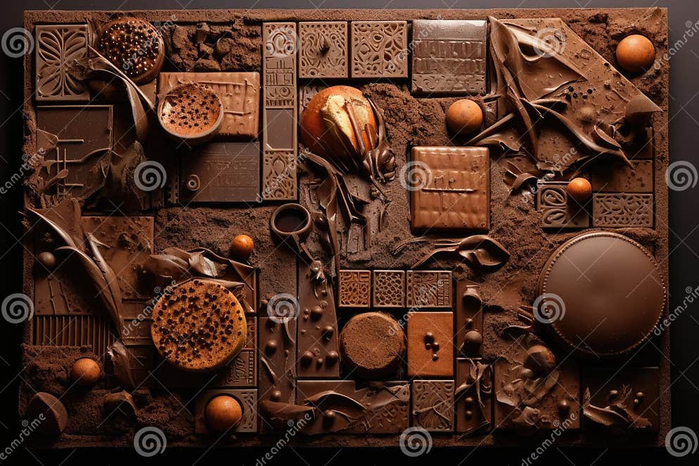 Chocolate Collage Using Chocolate Textures and Sweets Stock ...
