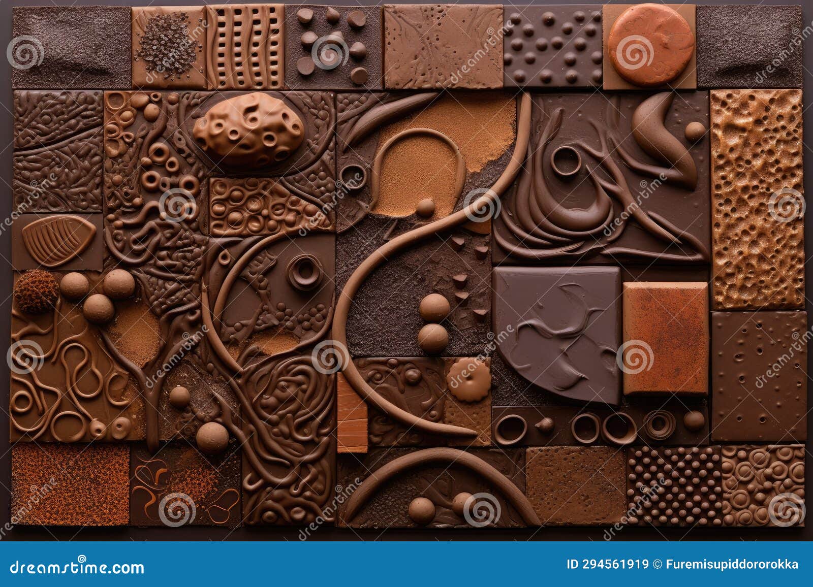 Chocolate Collage Using Chocolate Textures and Sweets Stock ...