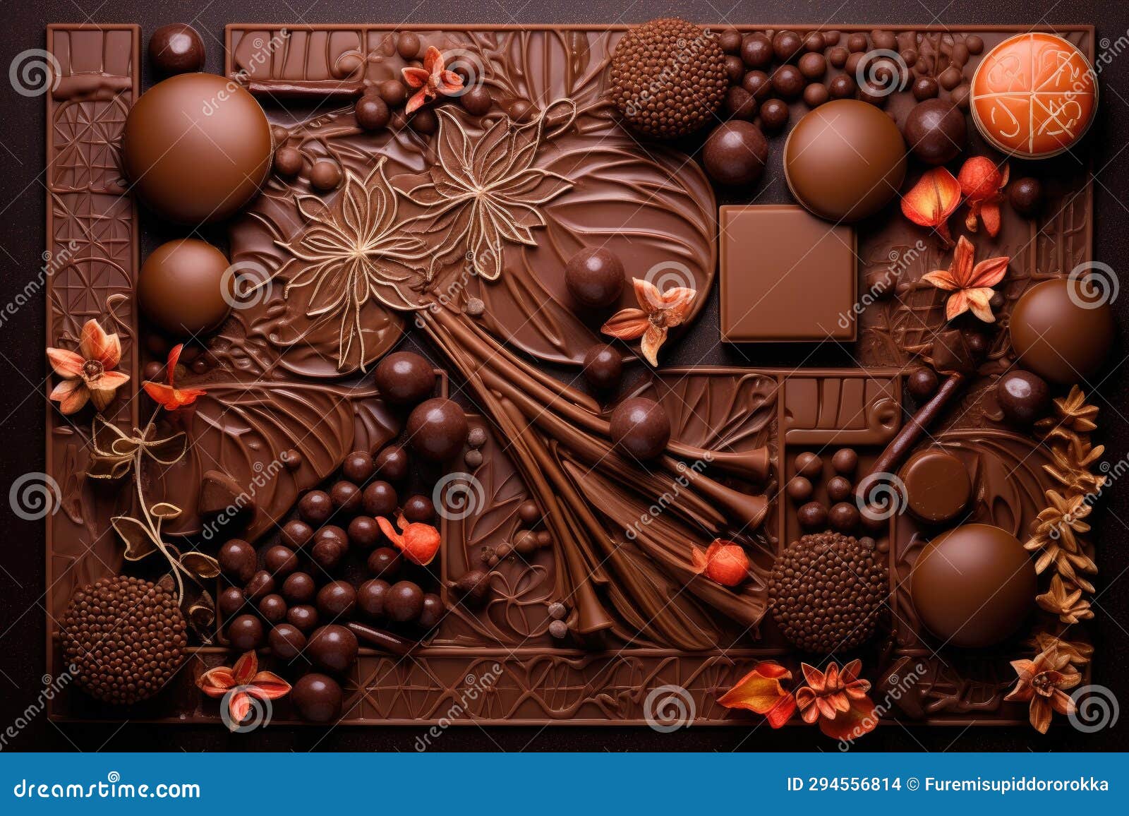 Chocolate Collage Using Chocolate Textures and Sweets Stock ...