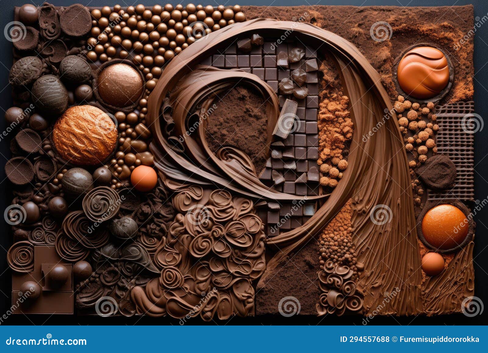Chocolate Collage Using Chocolate Textures and Sweets Stock ...