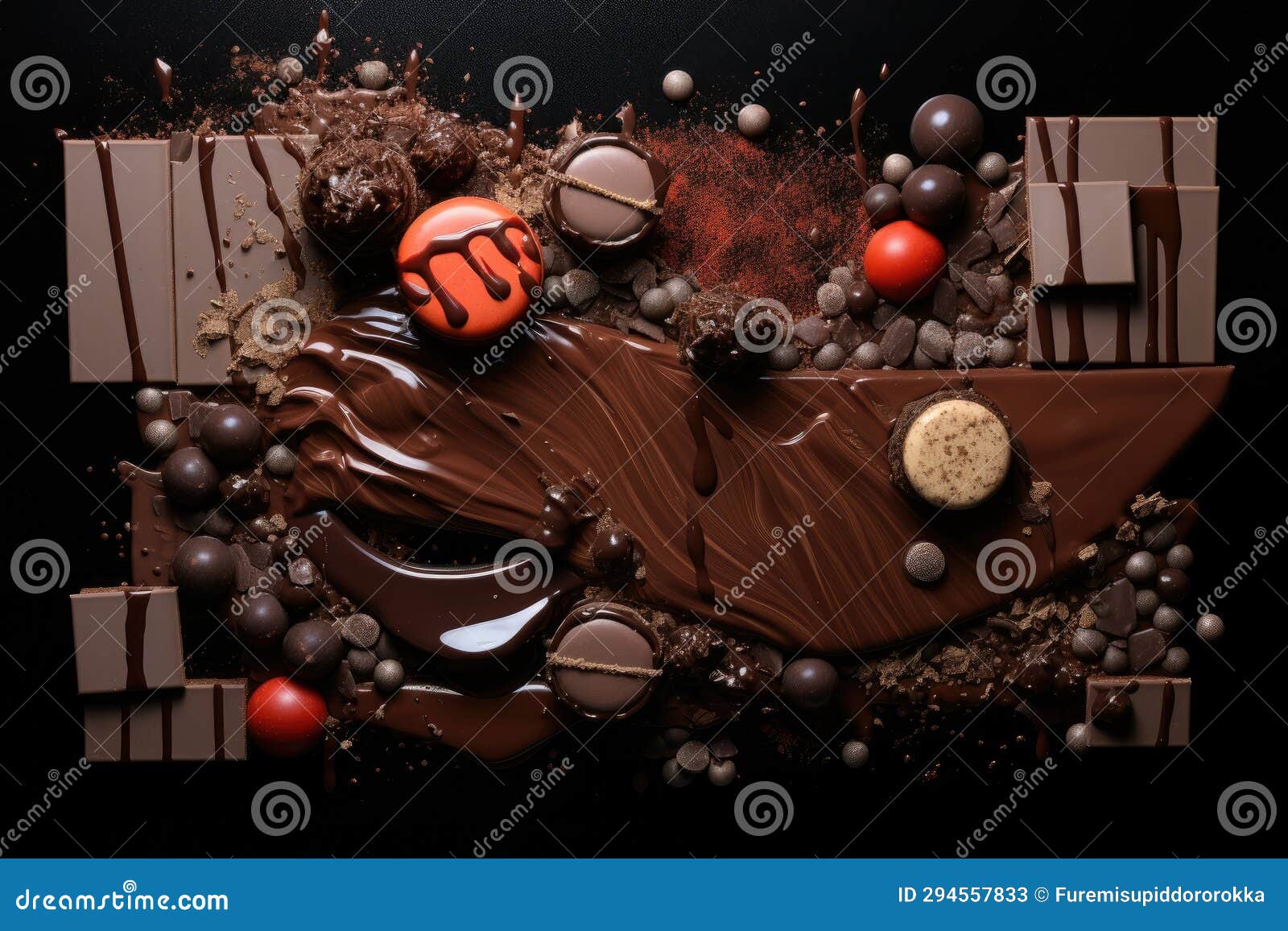 Chocolate Collage Using Chocolate Textures and Sweets Stock ...