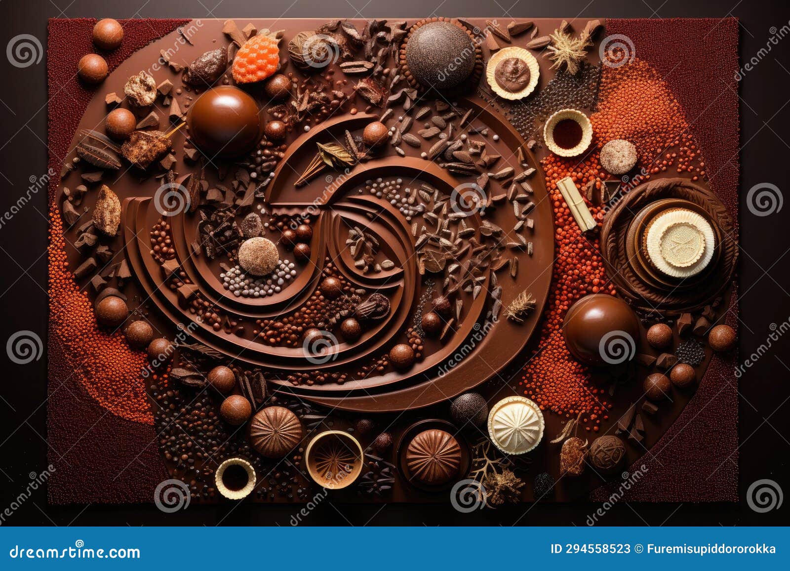 Chocolate Collage Using Chocolate Textures and Sweets Stock ...
