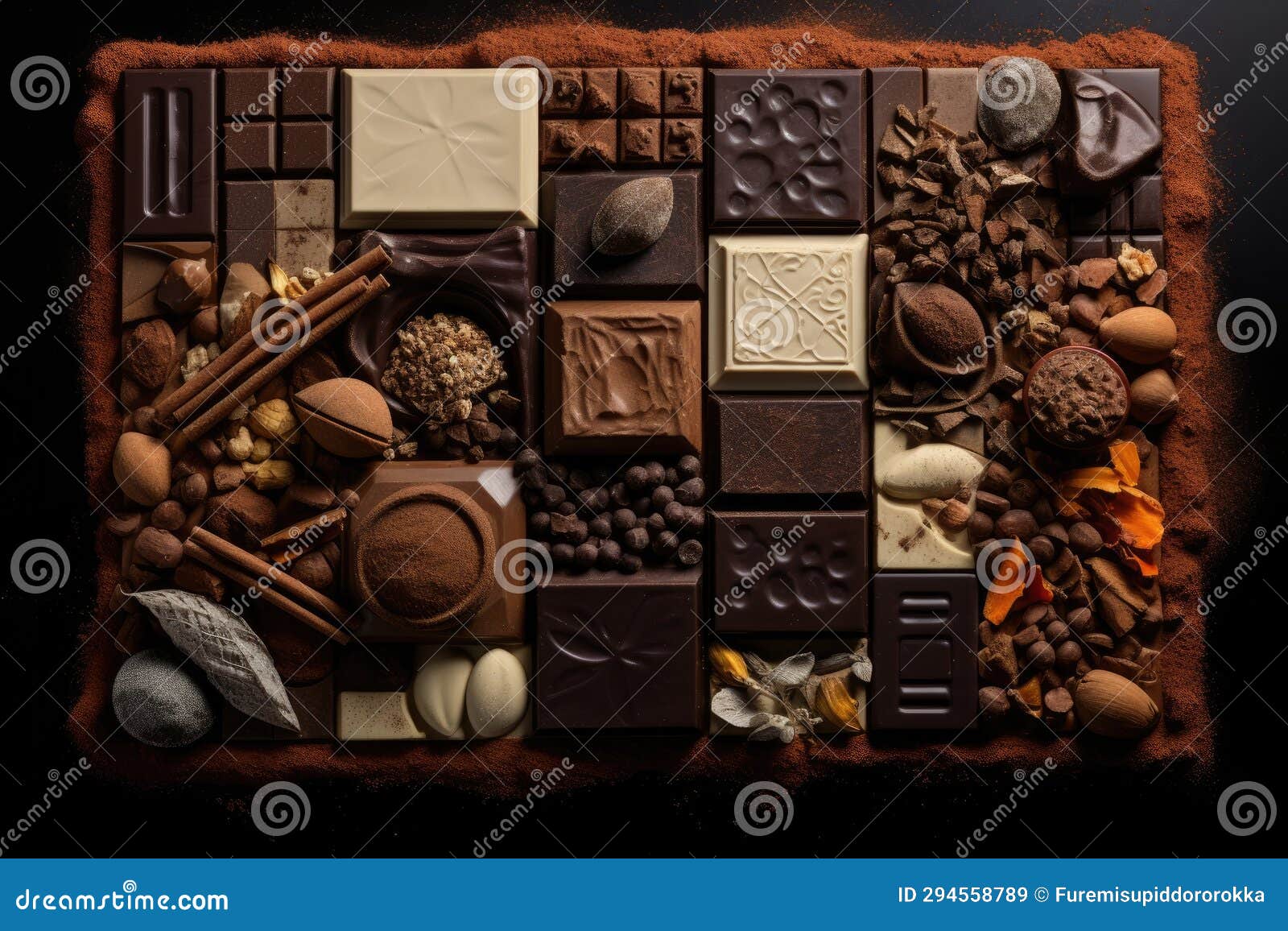 Chocolate Collage Using Chocolate Textures and Sweets Stock ...