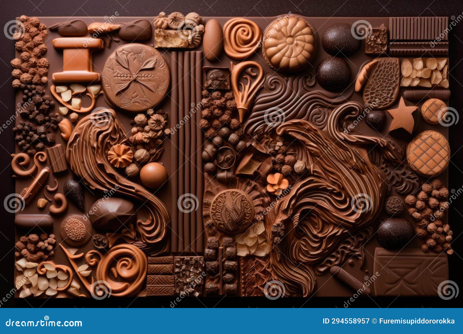 Chocolate Collage Using Chocolate Textures and Sweets Stock ...