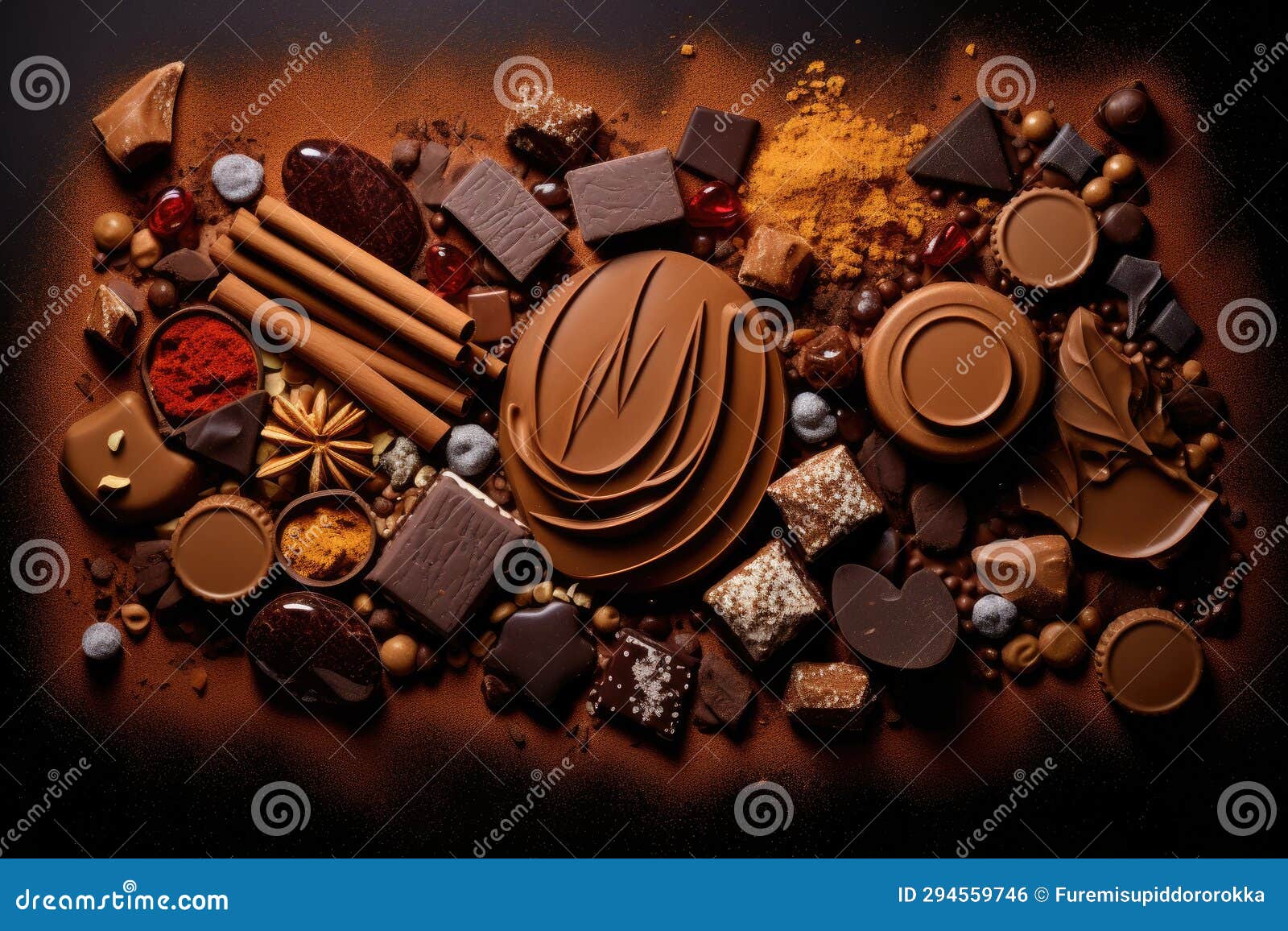 Chocolate Collage Using Chocolate Textures and Sweets Stock ...