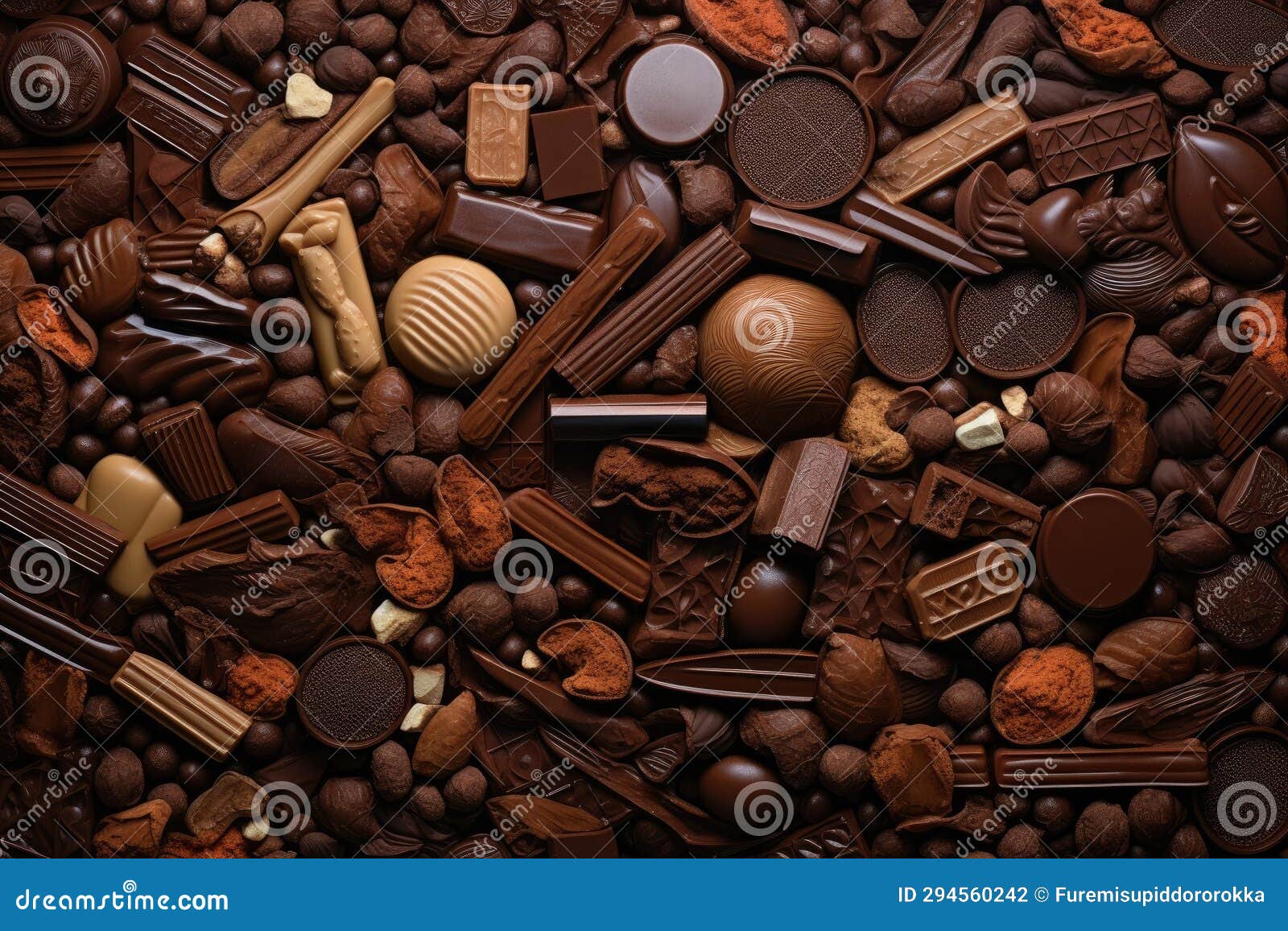 Chocolate Collage Using Chocolate Textures and Sweets Stock ...