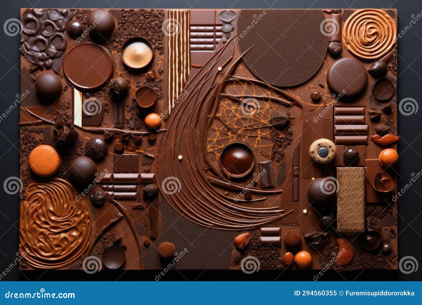 Chocolate Collage Using Chocolate Textures and Sweets Stock ...