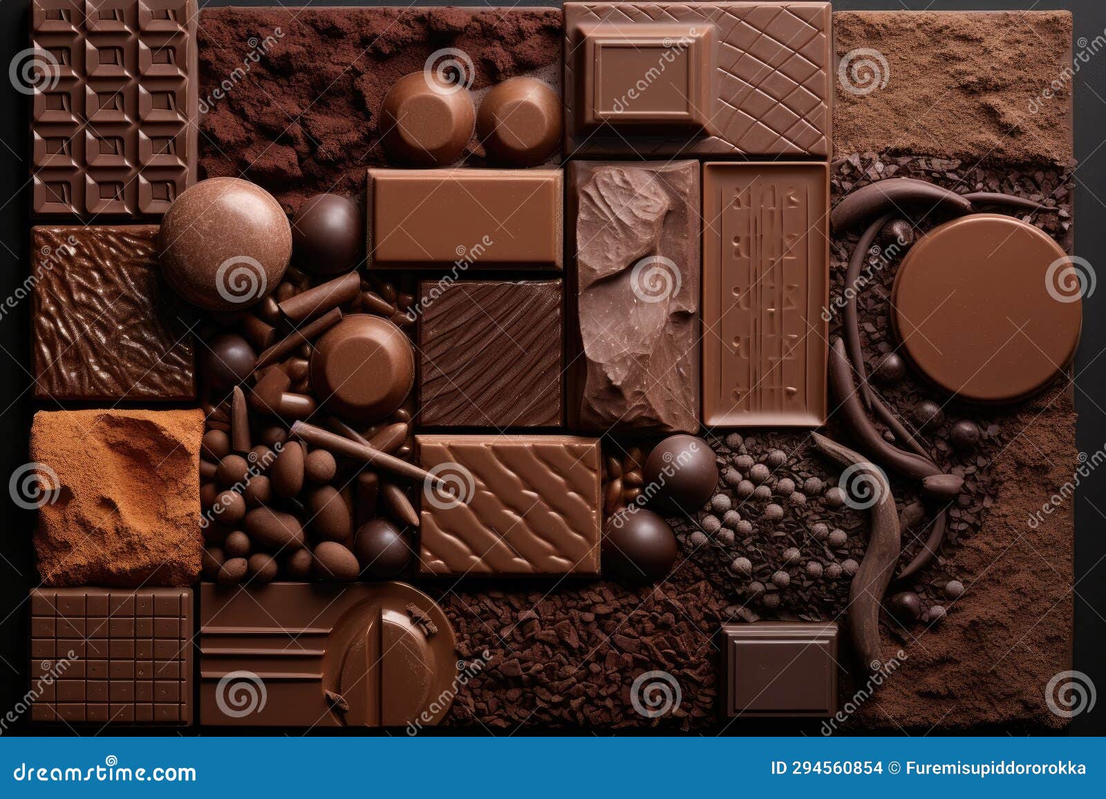 Chocolate Collage Using Chocolate Textures and Sweets Stock ...