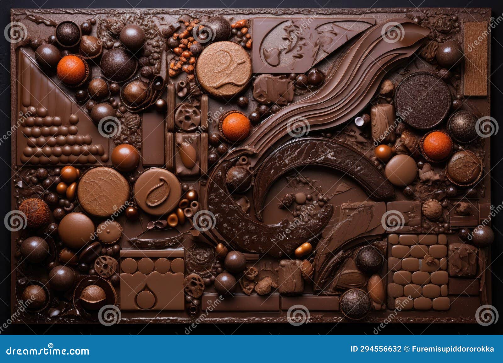 Chocolate Collage Using Chocolate Textures and Sweets Stock ...