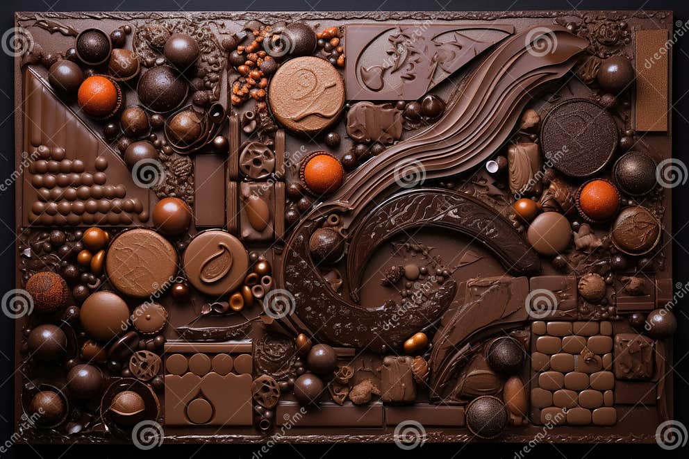 Chocolate Collage Using Chocolate Textures and Sweets Stock ...