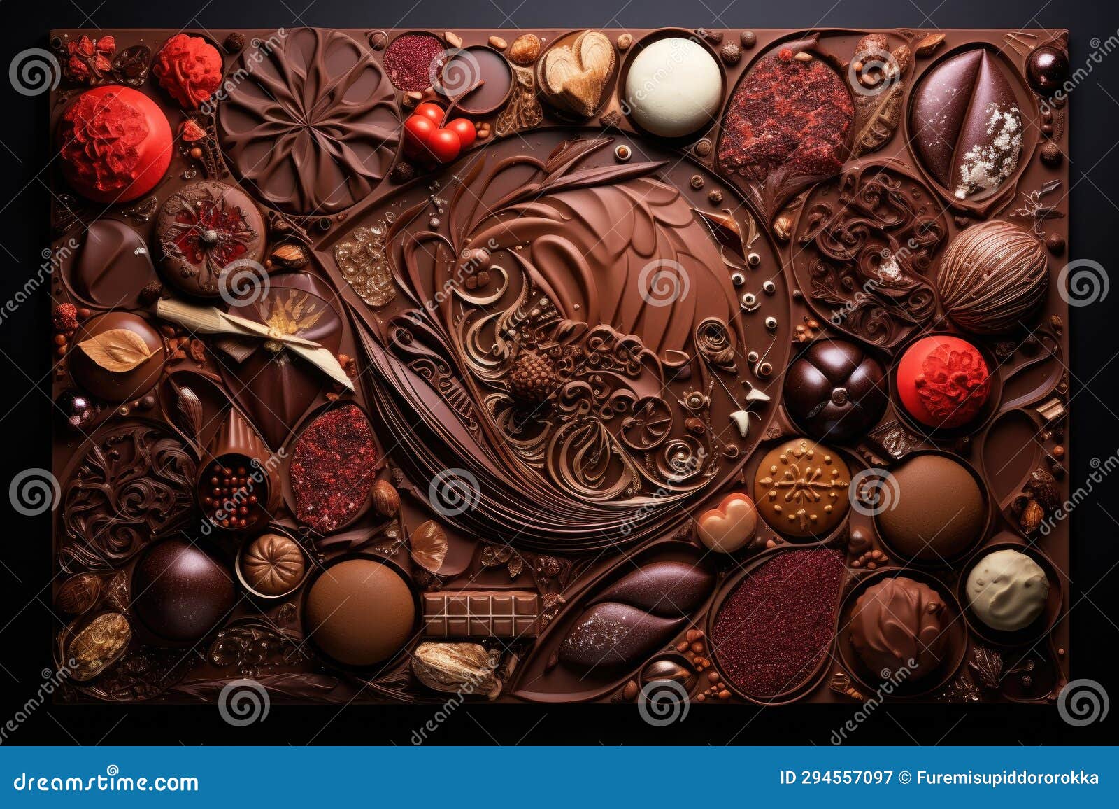 Chocolate Collage Using Chocolate Textures and Sweets Stock ...
