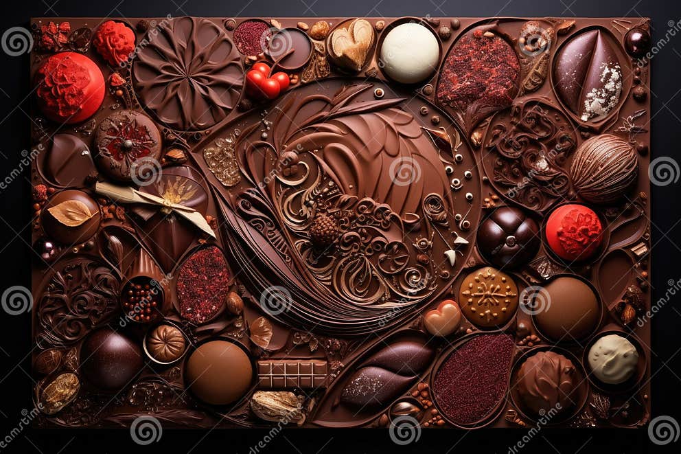 Chocolate Collage Using Chocolate Textures and Sweets Stock ...