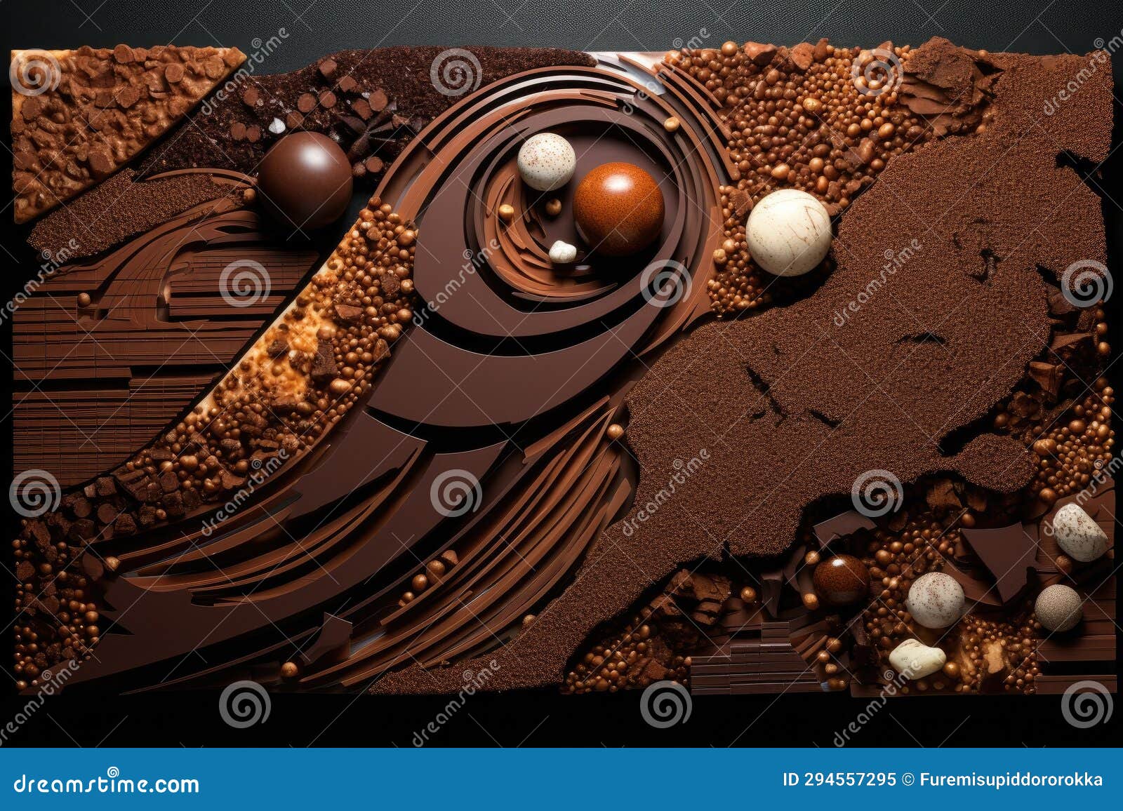 Chocolate Collage Using Chocolate Textures and Sweets Stock ...