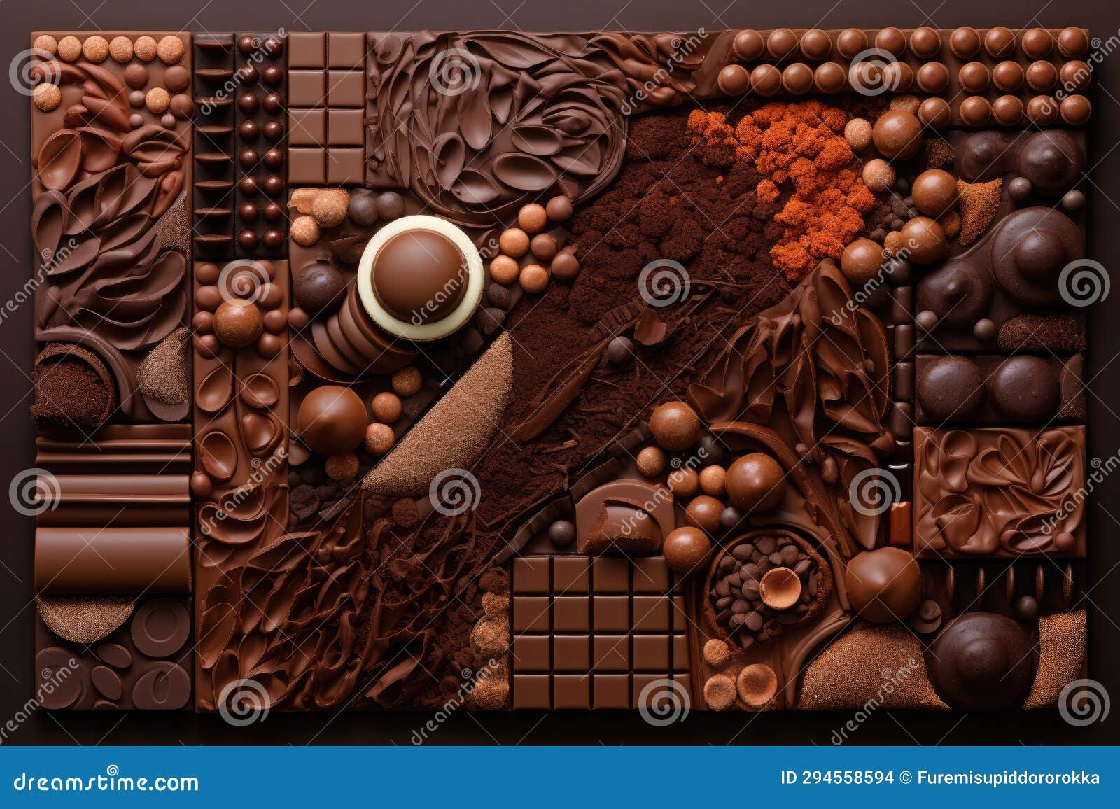 Chocolate Collage Using Chocolate Textures and Sweets Stock ...