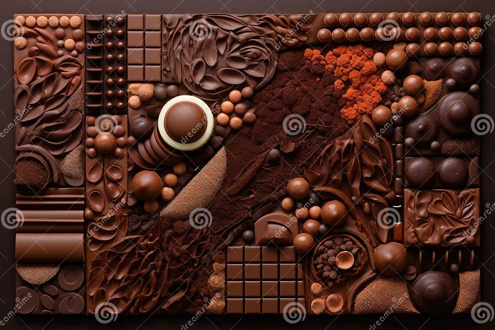 Chocolate Collage Using Chocolate Textures and Sweets Stock ...