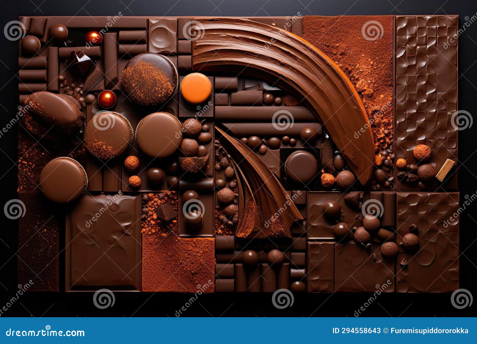 Chocolate Collage Using Chocolate Textures and Sweets Stock ...