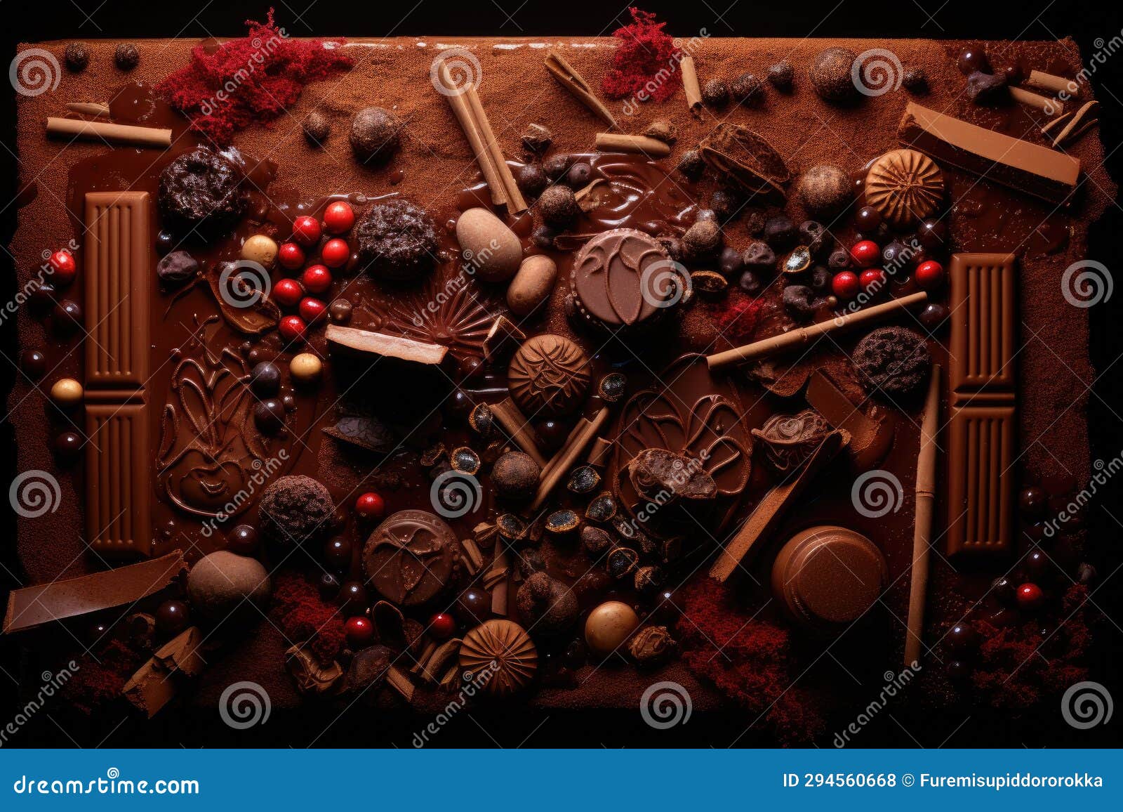 Chocolate Collage Using Chocolate Textures and Sweets Stock ...