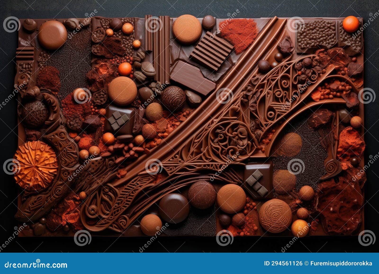 Chocolate Collage Using Chocolate Textures and Sweets Stock ...
