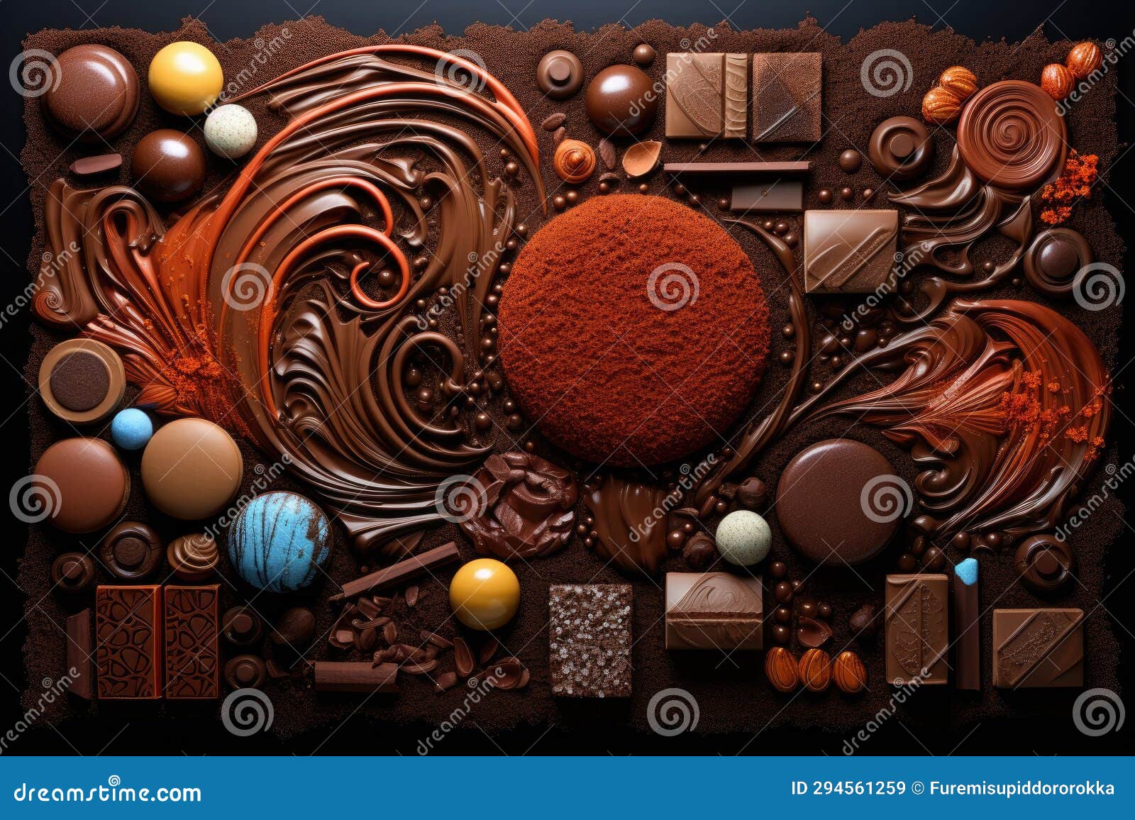 Chocolate Collage Using Chocolate Textures and Sweets Stock ...