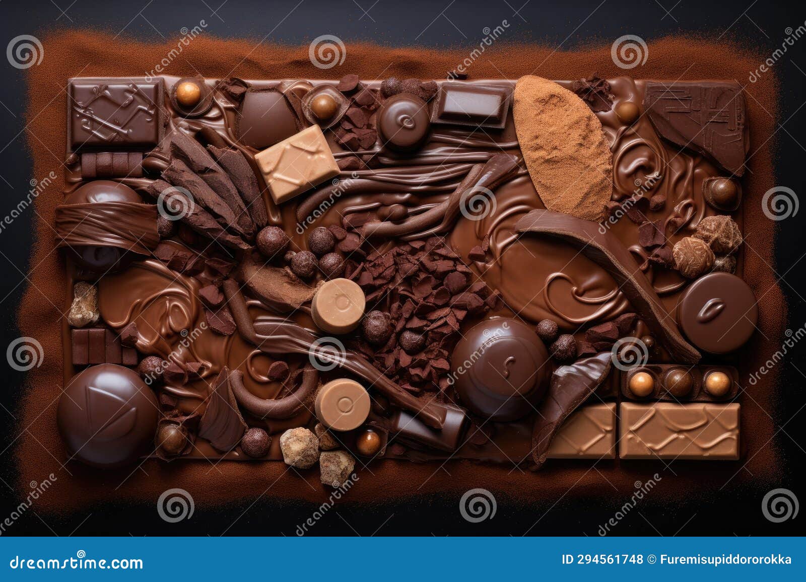 Chocolate Collage Using Chocolate Textures and Sweets Stock ...