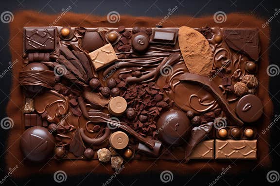 Chocolate Collage Using Chocolate Textures and Sweets Stock ...
