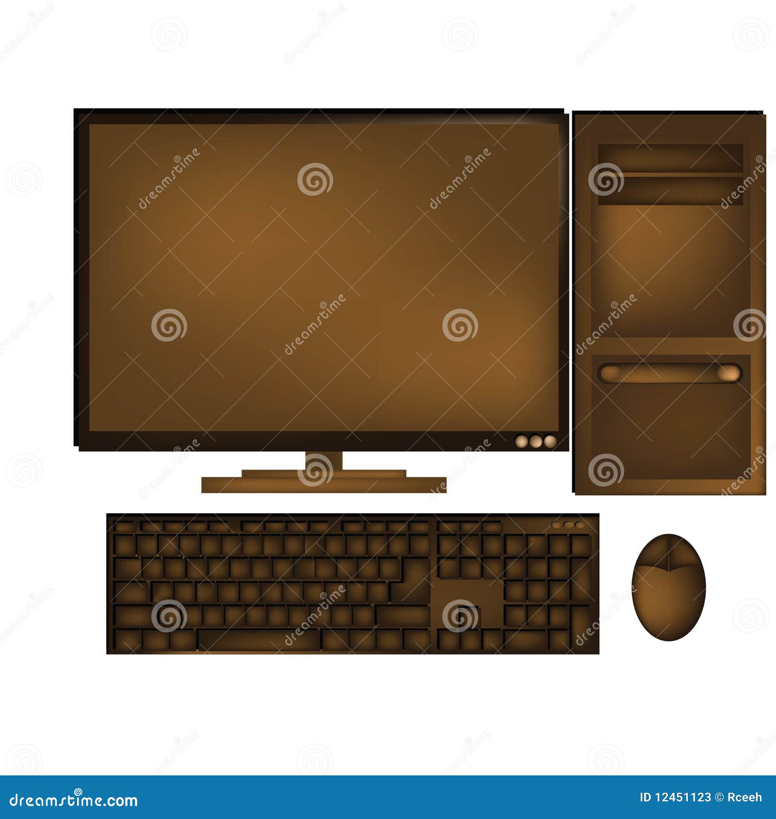 Chocolate computer stock vector. Illustration of cake - 12451123