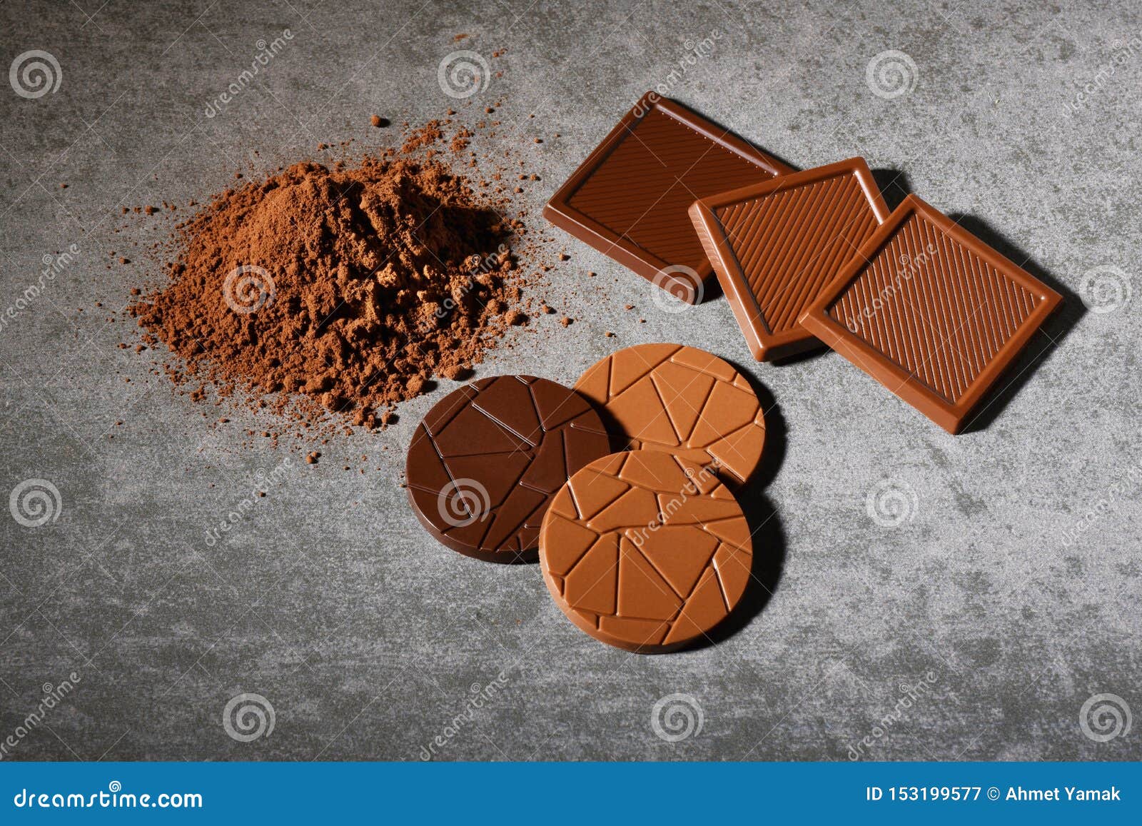Chocolate Concept, Group of Circle and Square Shape Dark and Milk ...