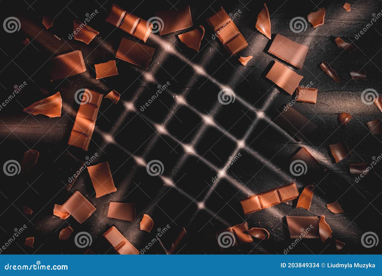 Chocolate Concept Top View Photo Frame with Grid Light and Space for ...