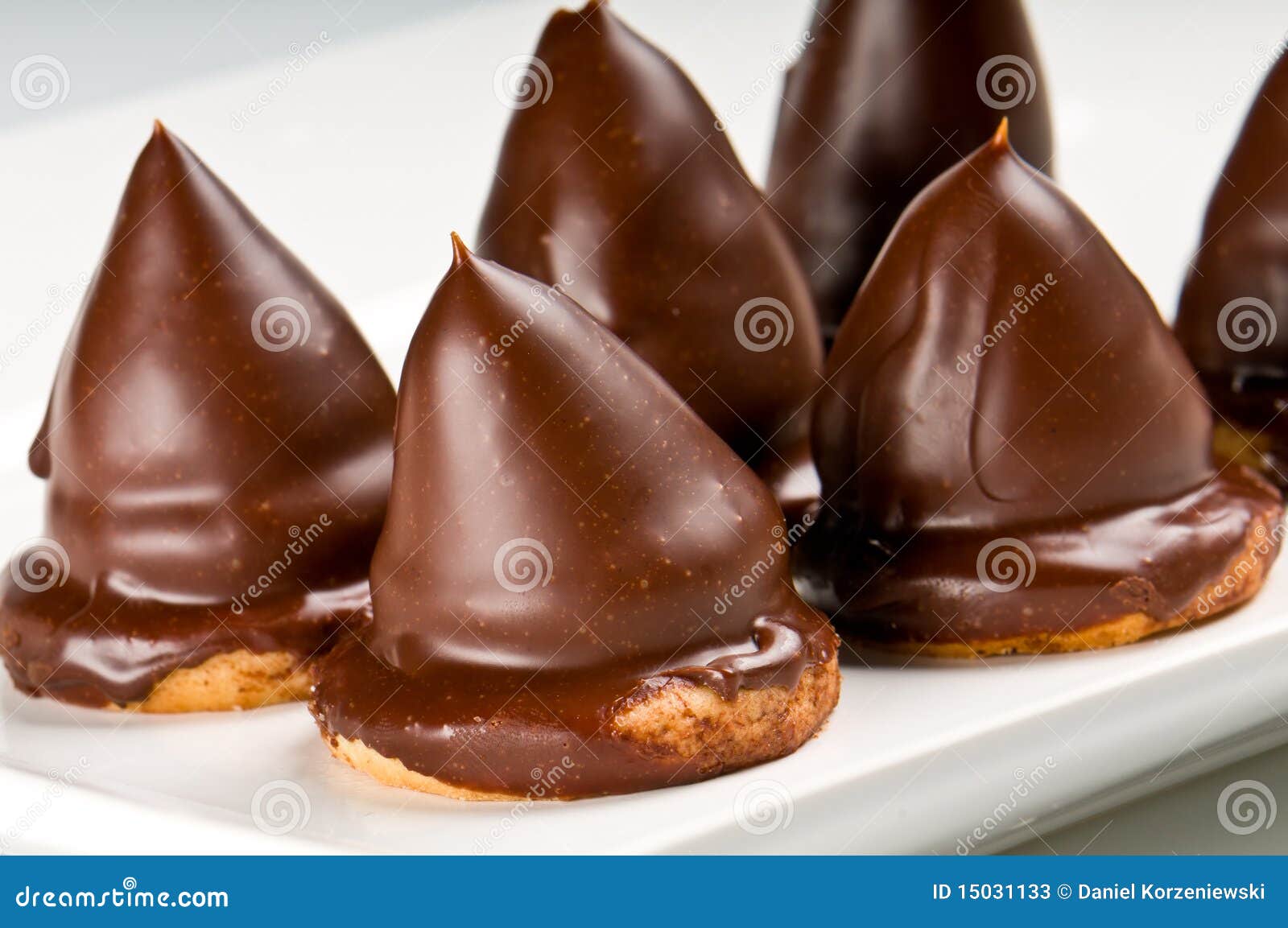 Chocolate cone bite stock image. Image of indulgence - 15031133