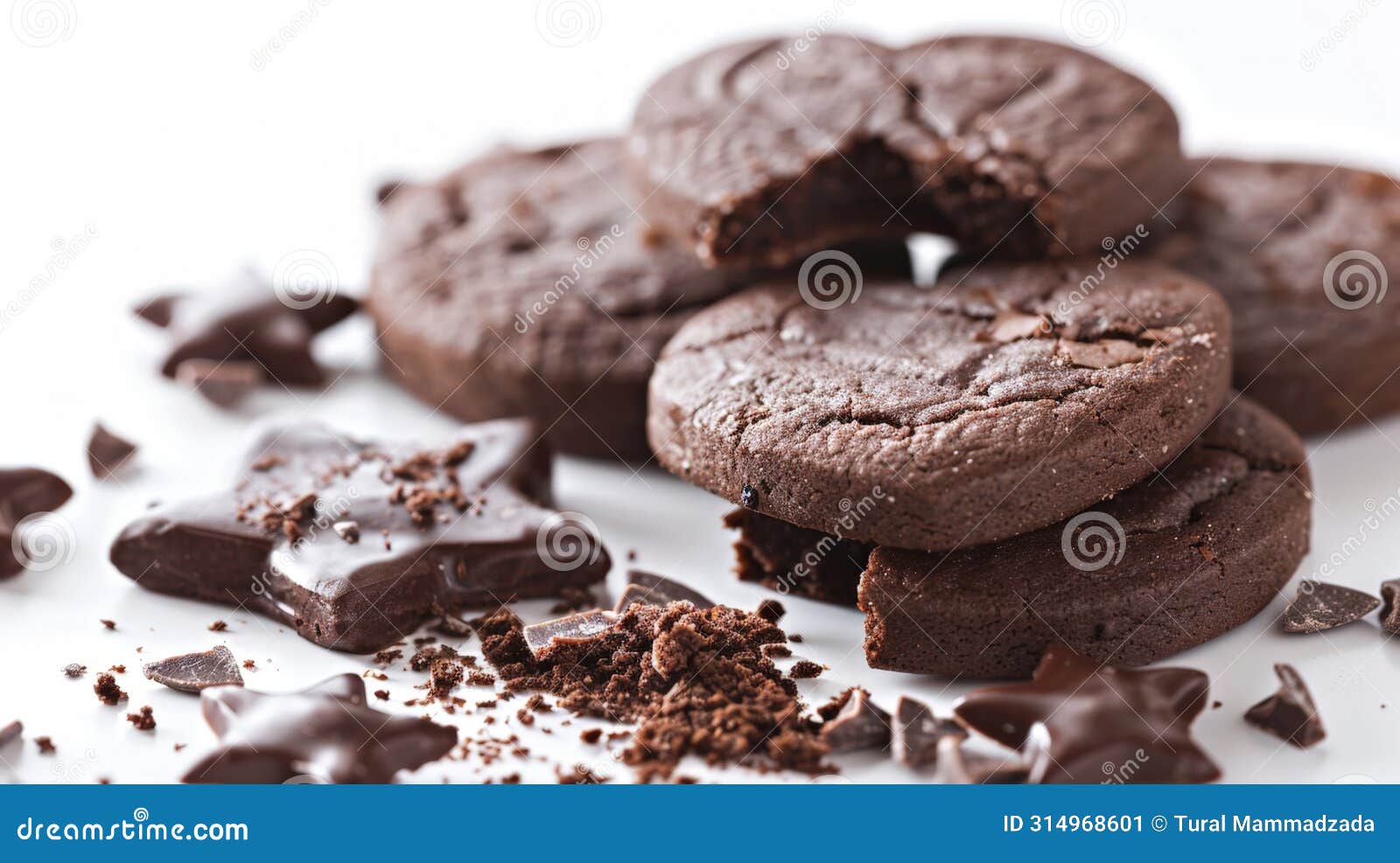 Chocolate Cookie with Bite Missing Stock Image - Image of delicious ...