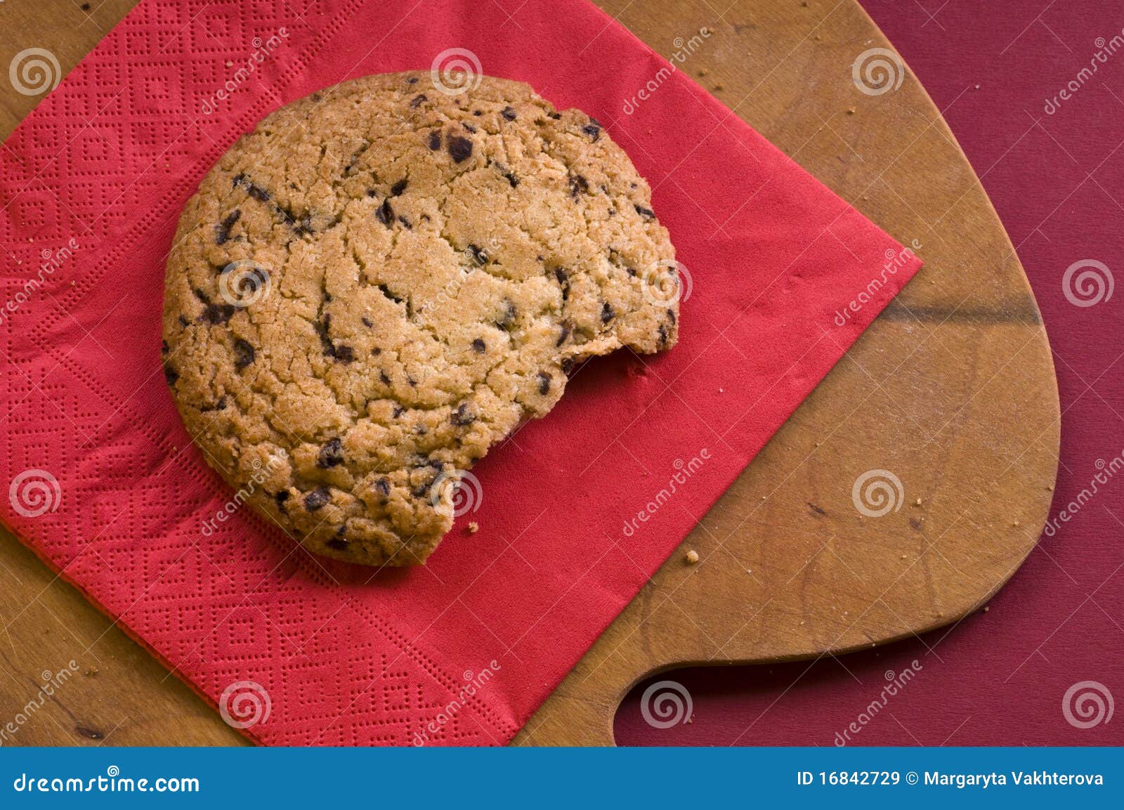 Chocolate Cookie Over on a Cutting Board Stock Image - Image of board ...