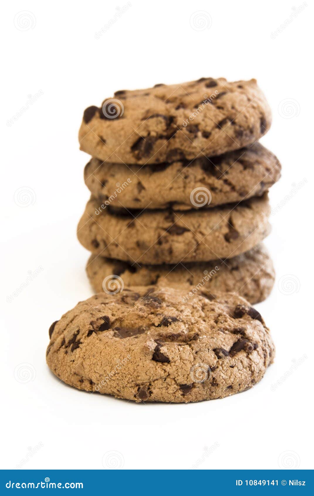Chocolate cookie stack stock image. Image of cafe, naughty - 10849141