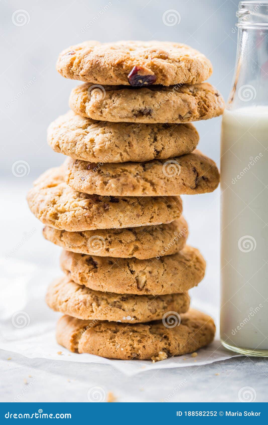 Chocolate Cookies on Concrete Table Stock Photo - Image of cookie ...
