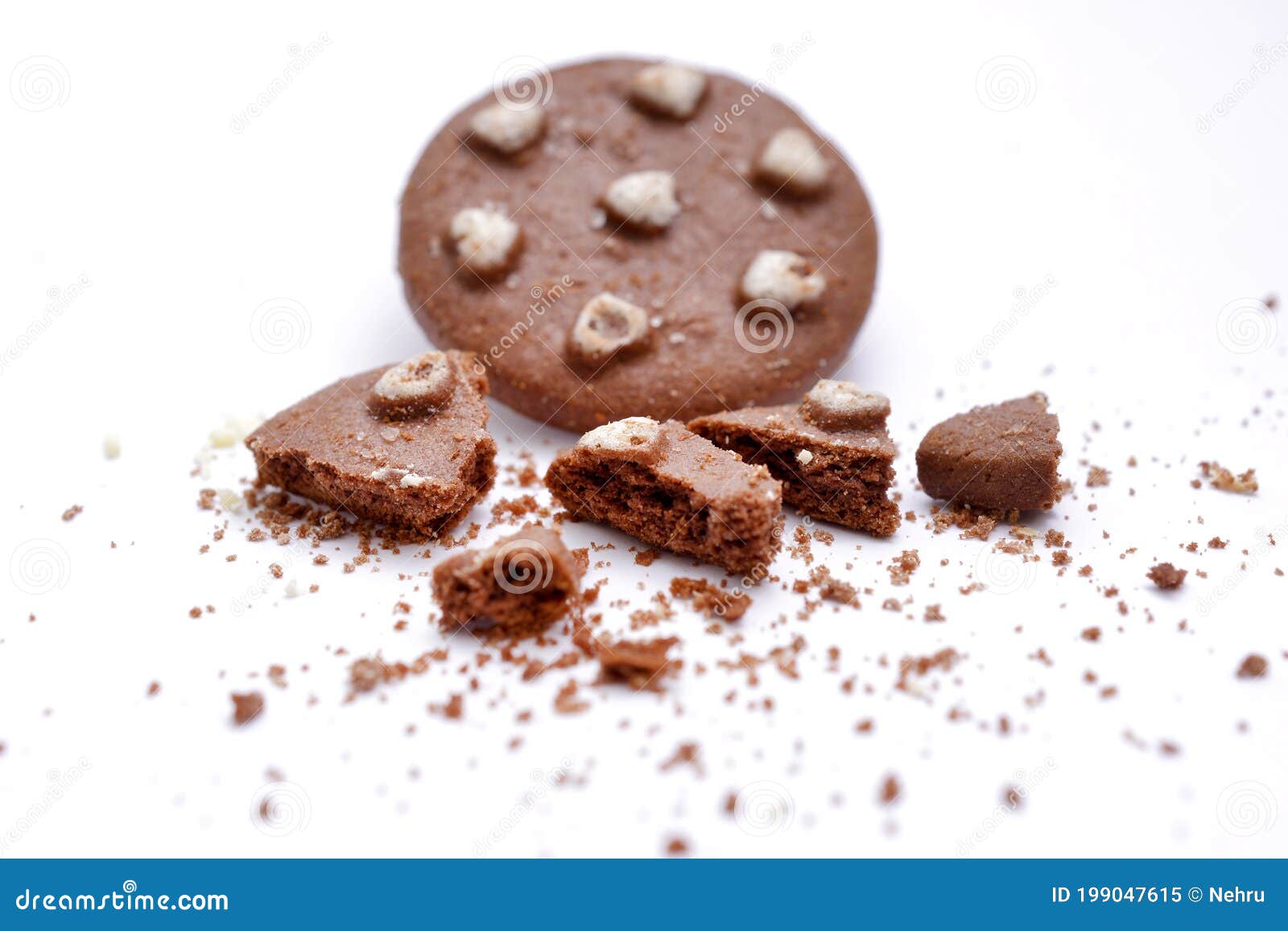 Chocolate Chip Cookies Isolated on White Back Ground Stock Image ...