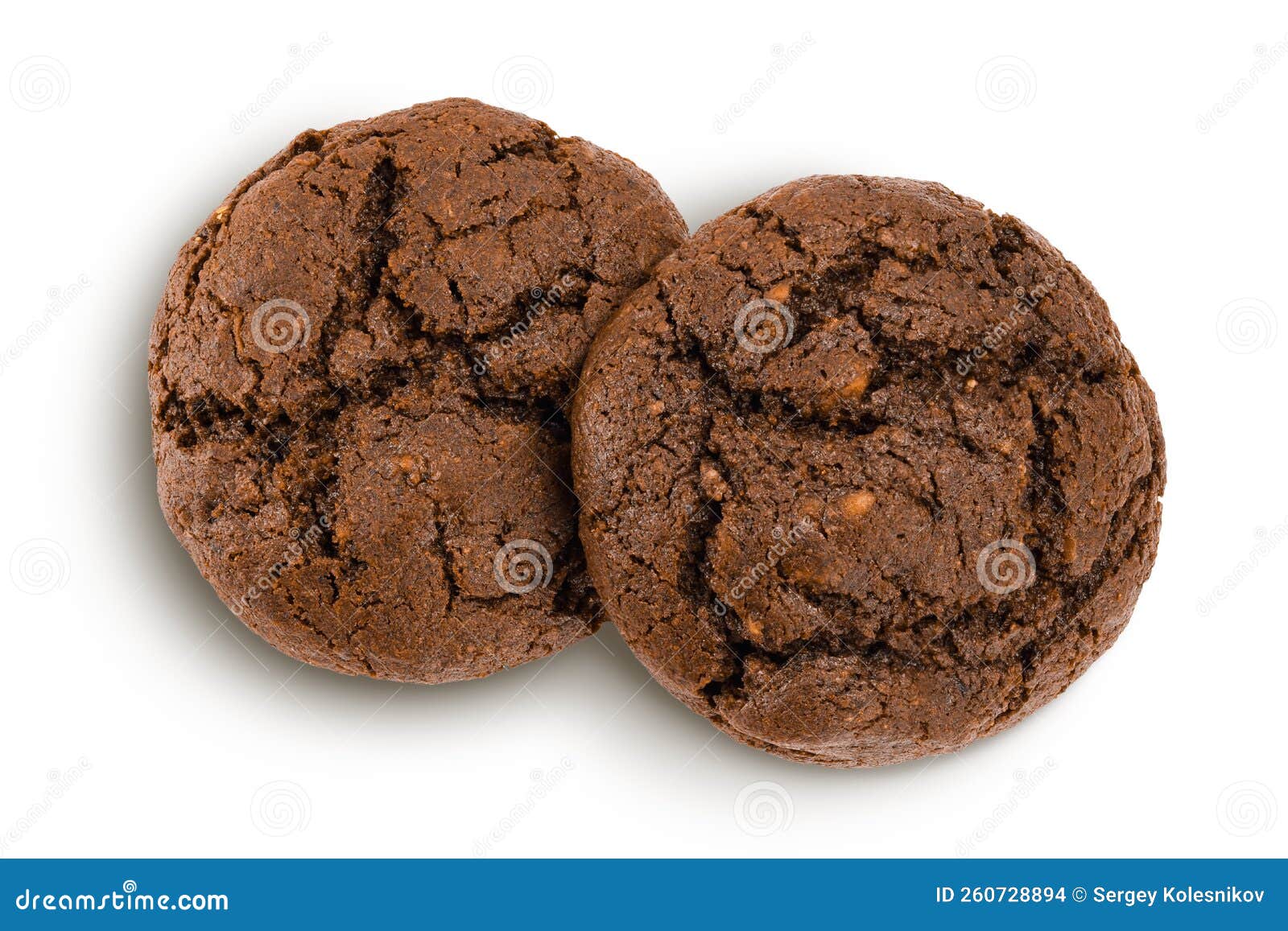 Chocolate Cookies Isolated on White Background with Full Depth of Field ...