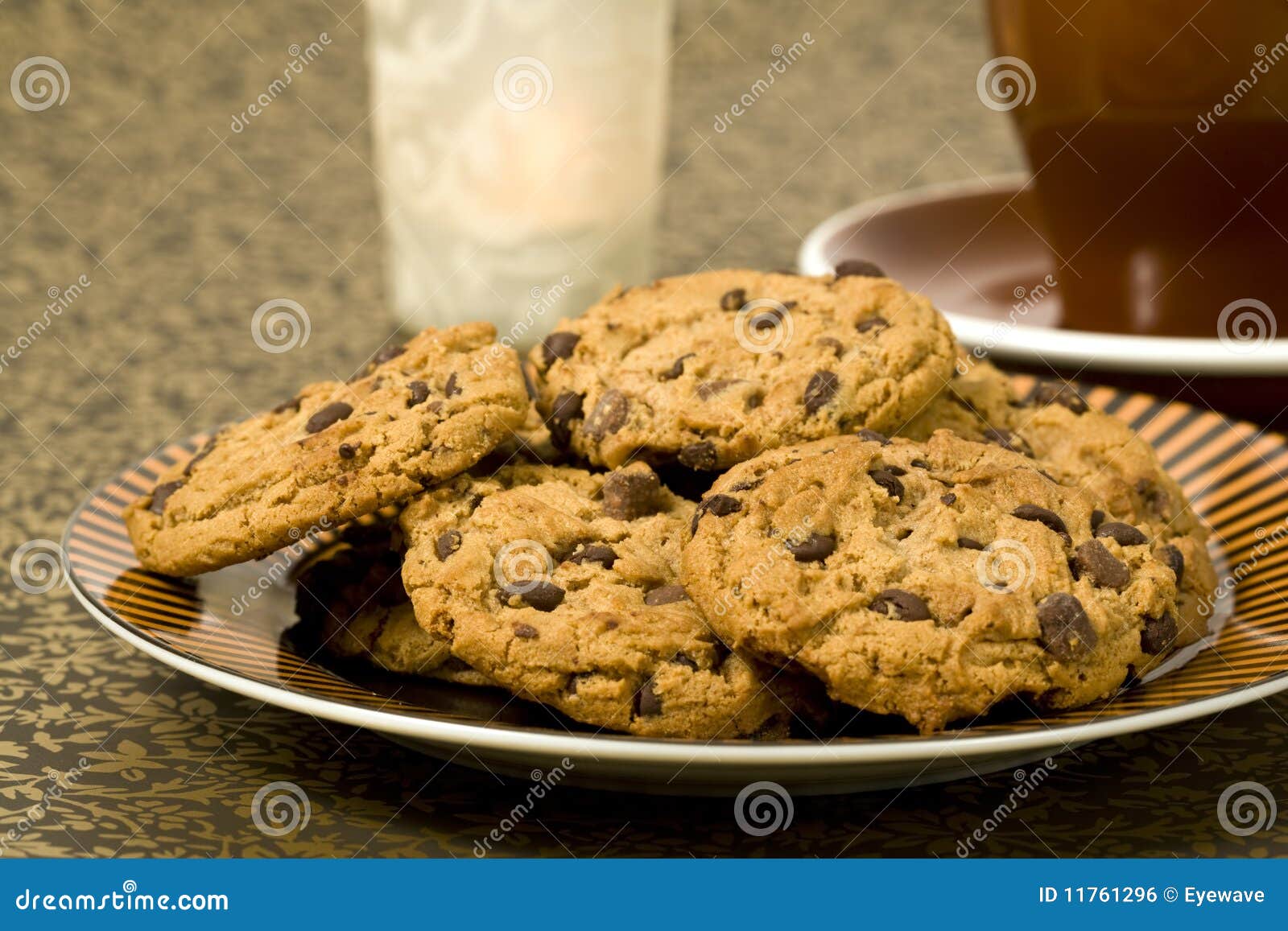 Chocolate Cookies on a Plate Stock Photo - Image of plate, chocolate ...
