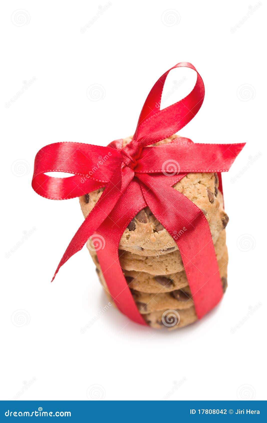 Chocolate Cookies with Red Ribbon Stock Photo - Image of chocolate ...