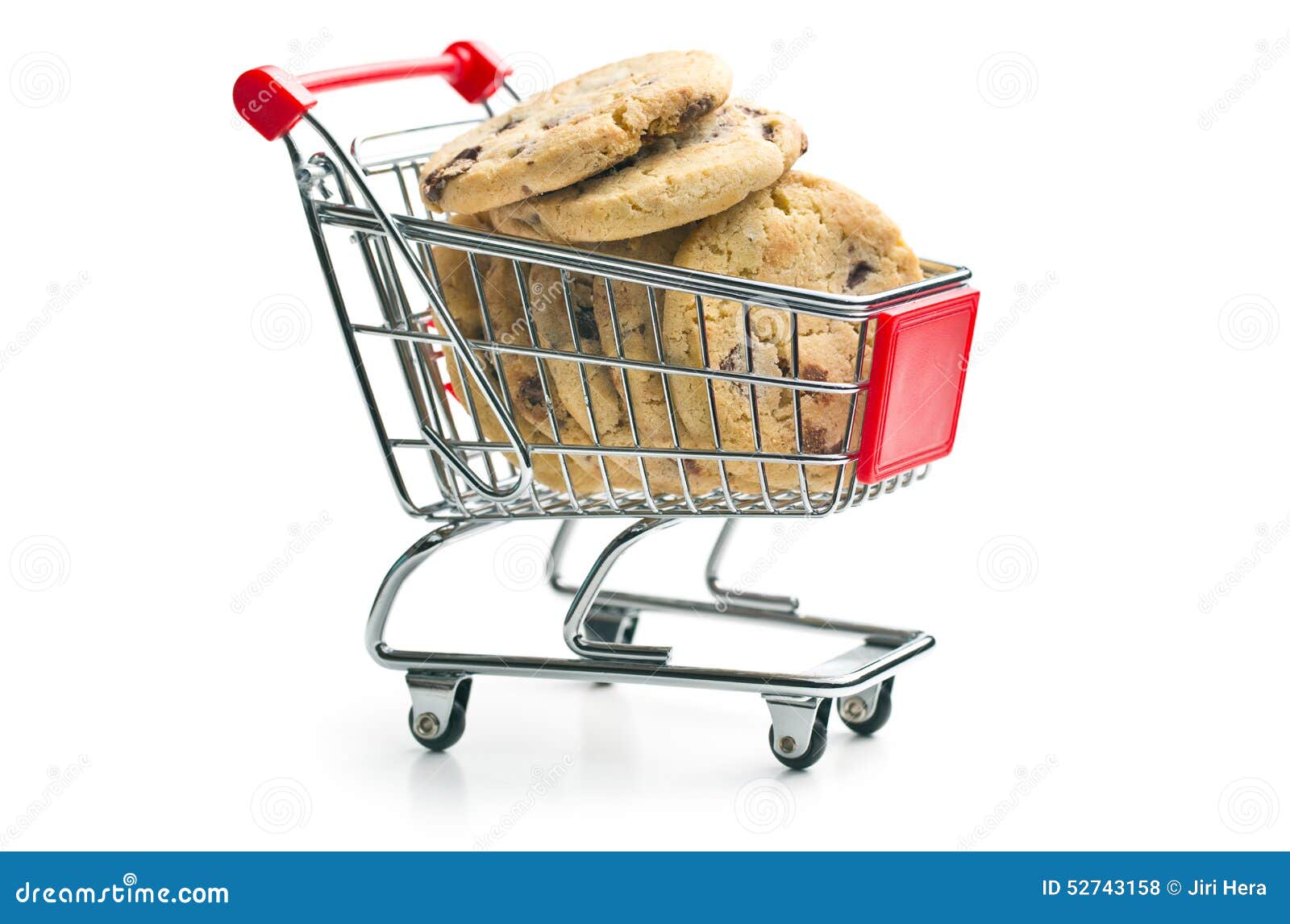 Chocolate Cookies in Shopping Cart Stock Photo - Image of delicious ...
