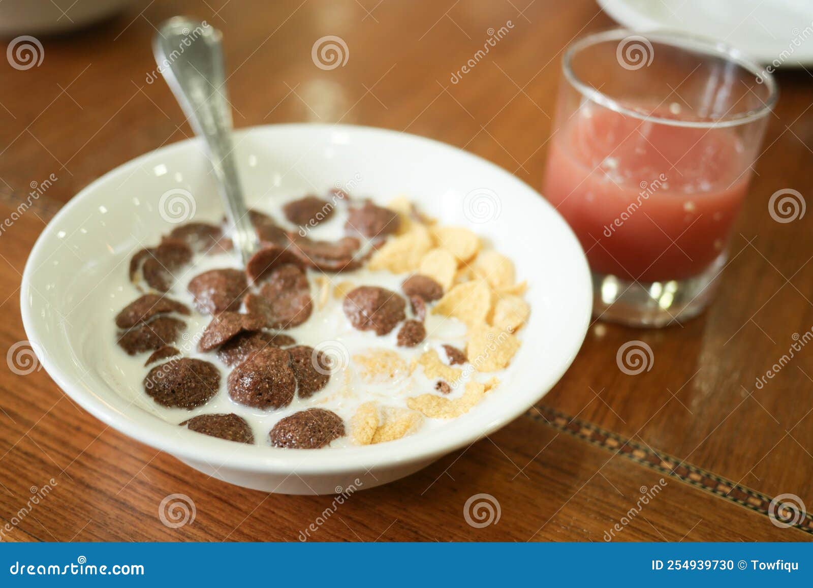 Chocolate Corn Flakes in a Bowl on Table Stock Photo - Image of dairy ...