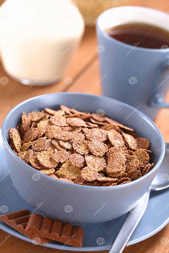 Chocolate Corn Flakes Cereal Stock Image - Image of vertical, spoon ...