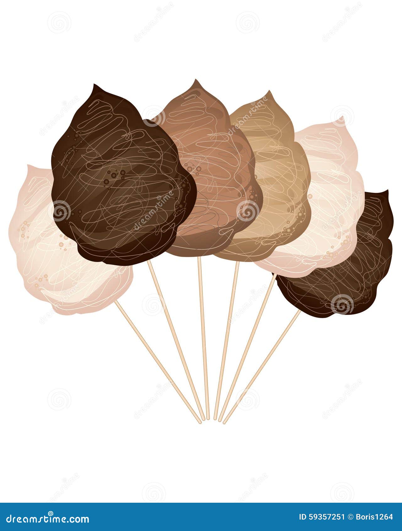 Chocolate cotton candy stock vector. Illustration of milk - 59357251
