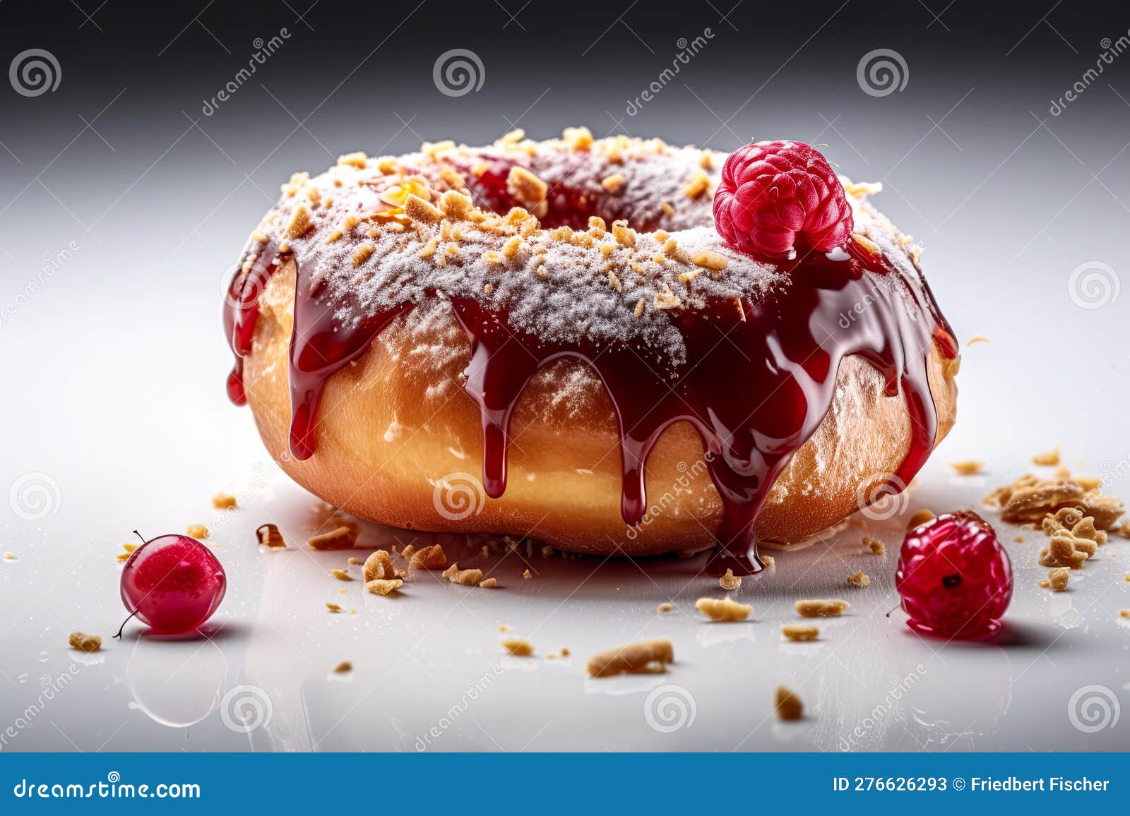 A Chocolate Covered Donut Sitting on Top of a Table. AI Generative ...