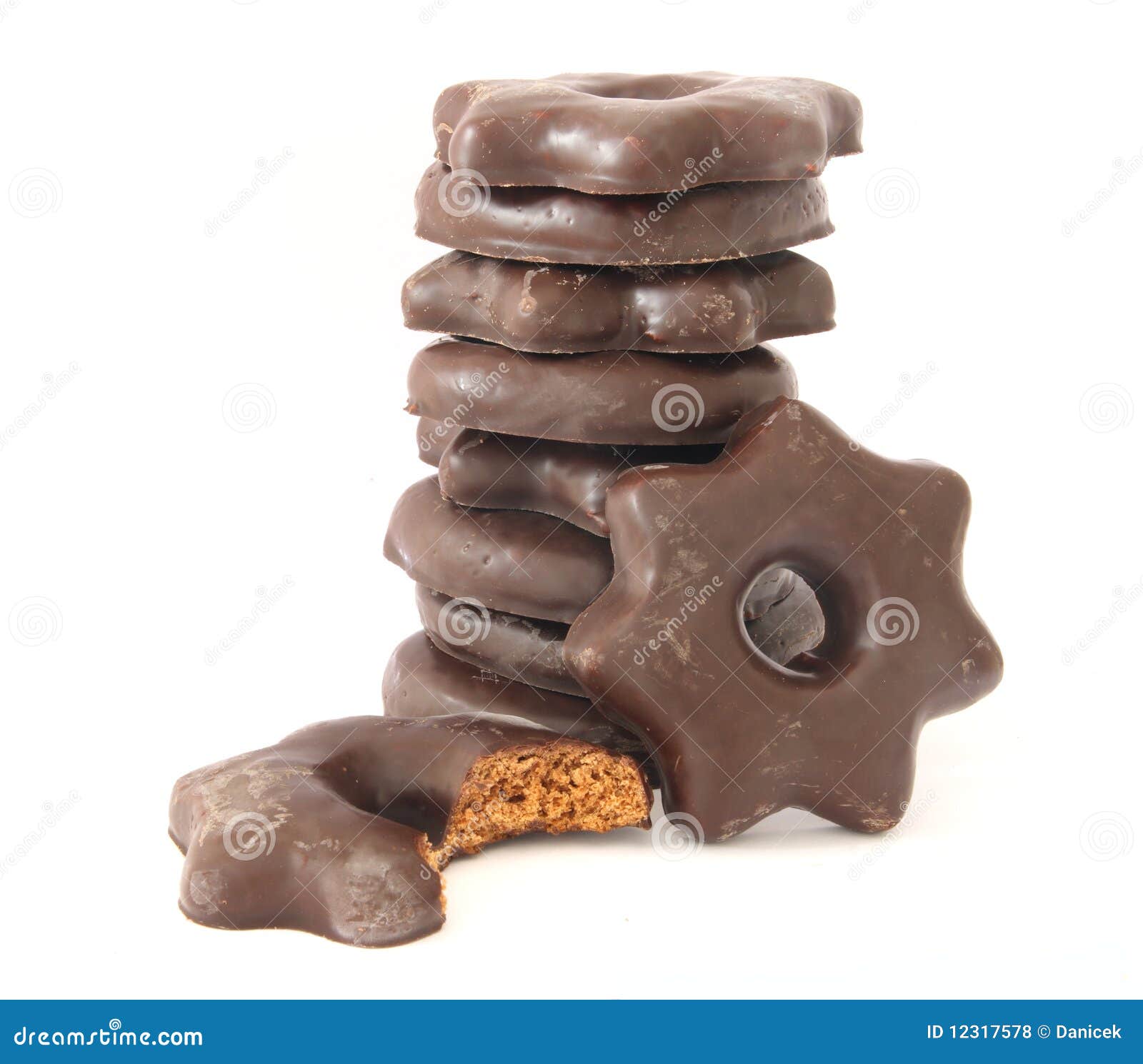 Chocolate Covered Gingerbread Cookies Stock Photo - Image of eaten ...